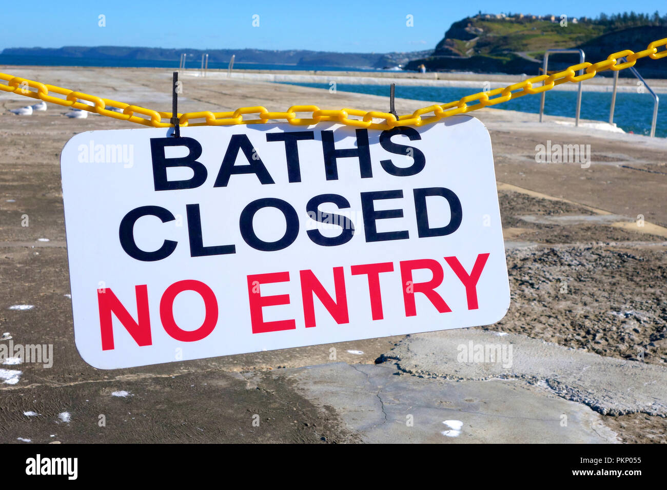 Baths Closed No Entry signage Stock Photo - Alamy