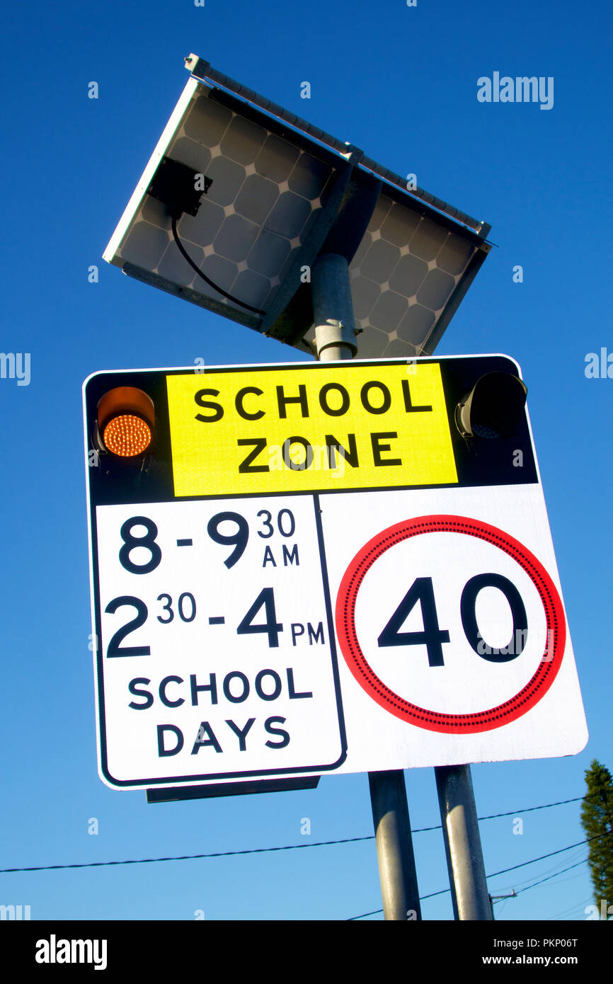 School zone warning signs, Australia Stock Photo - Alamy