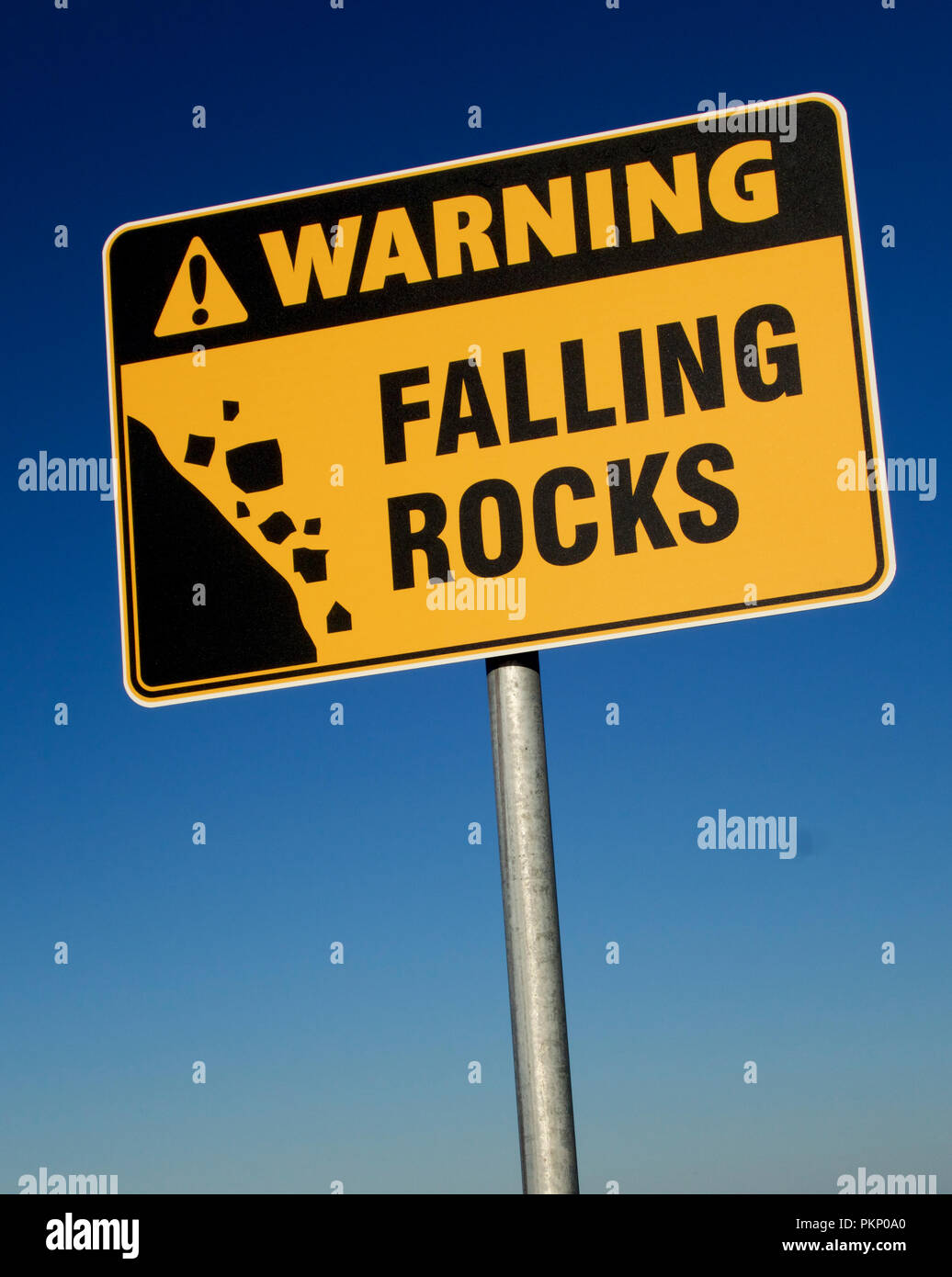 Beware Falling Rocks Sign High Resolution Stock Photography and Images - Alamy