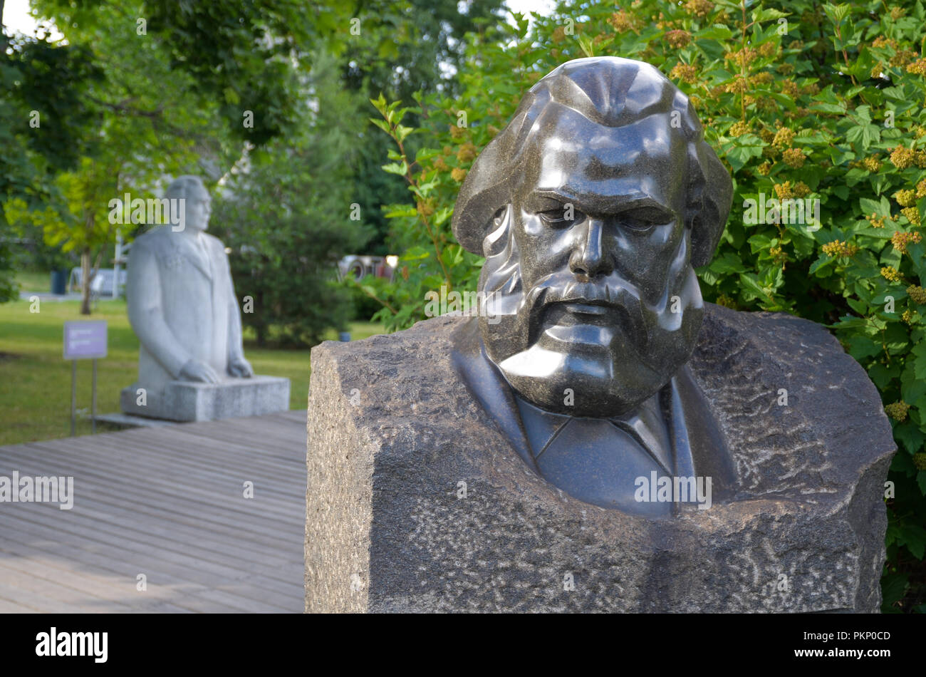 Marx Statue in Sculpture Cemetery, in Gorsky Park, Moscow, Russia Stock ...