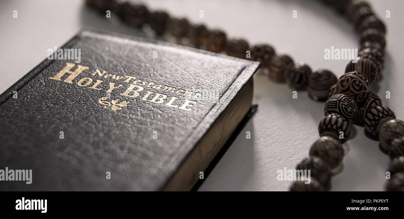 The Bible Opened. The holy bible close up Stock Photo - Alamy