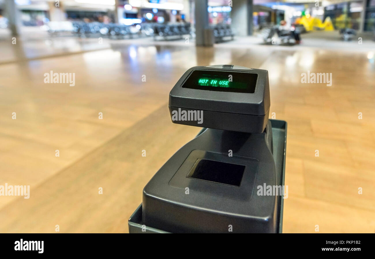 Ticket checking electronic device in the airport Stock Photo - Alamy
