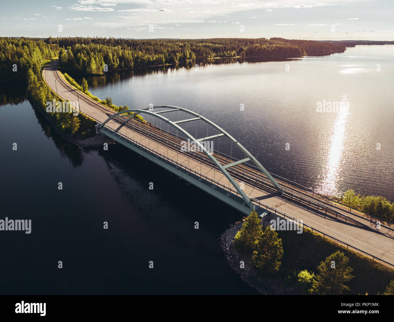 Steel arch bridge over lake hi-res stock photography and images - Alamy