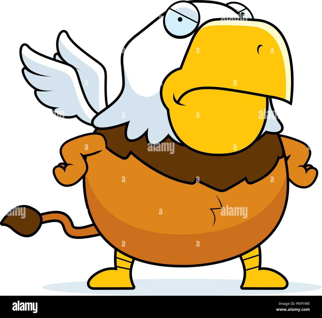 A cartoon illustration of a griffin with an angry expression Stock ...