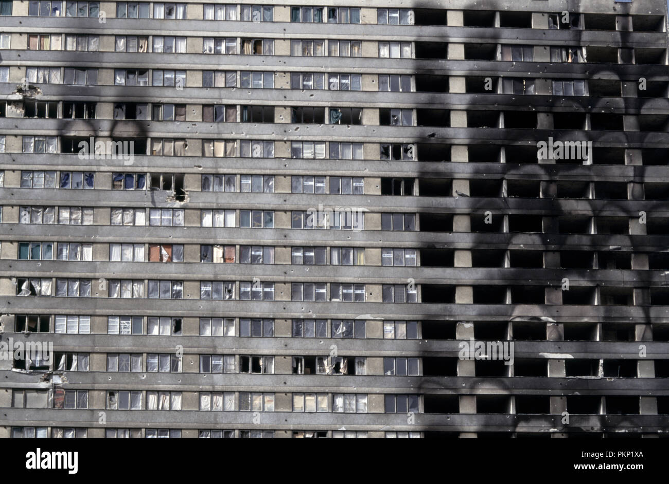 15th March 1993 During the Siege of Sarajevo: a war-scarred office ...