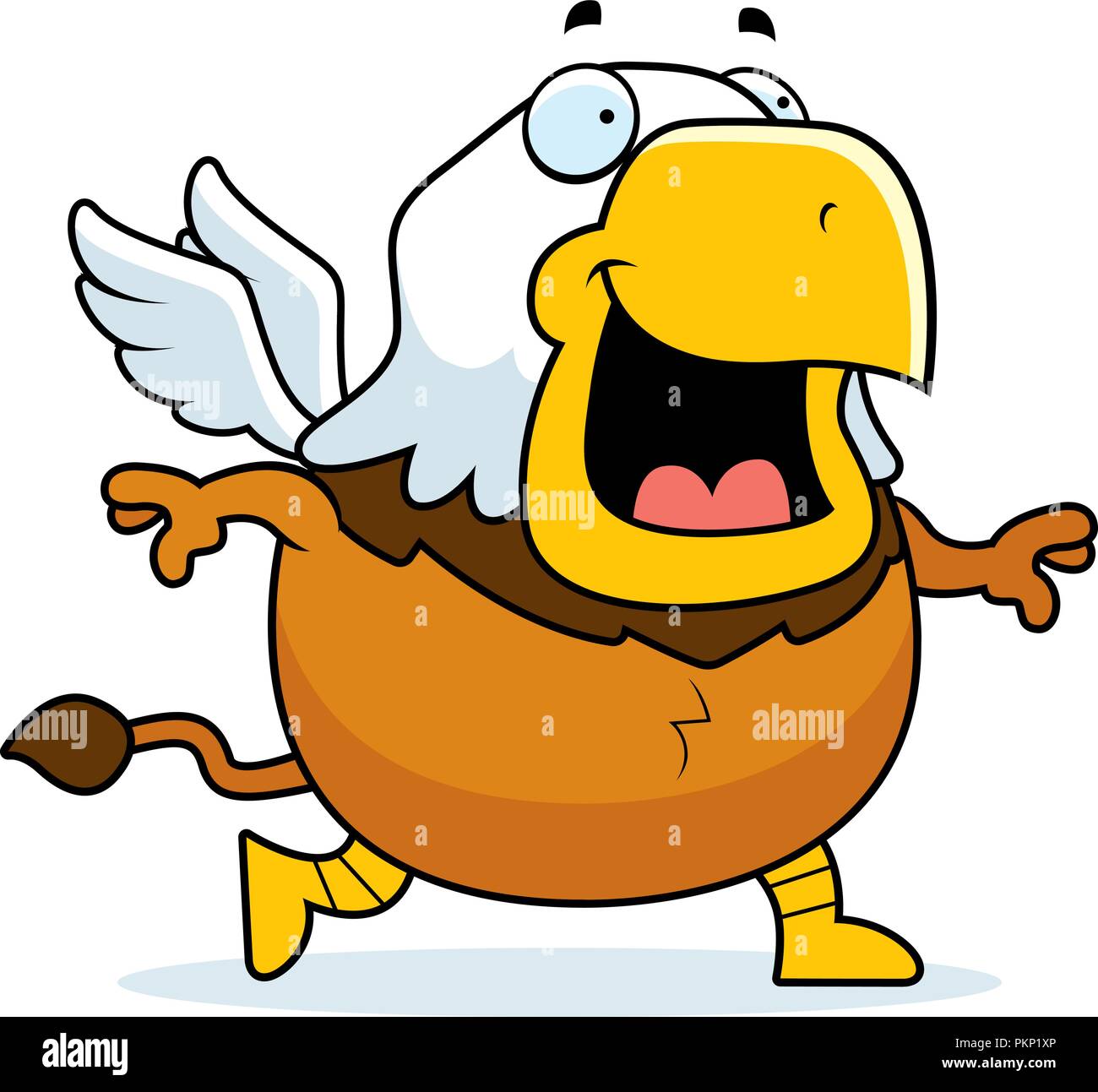 A cartoon illustration of a griffin walking and smiling Stock Vector ...