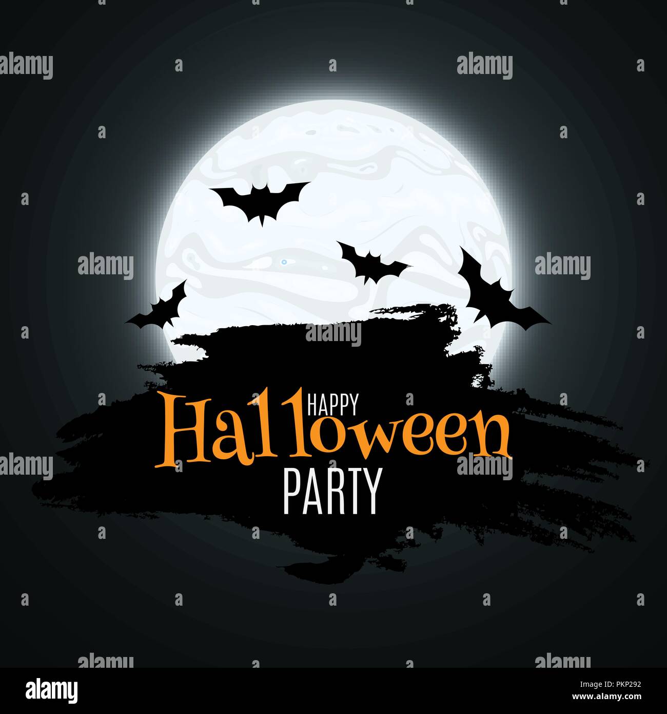 Halloween. A festive banner for your design. bats over the moon. Vector ...
