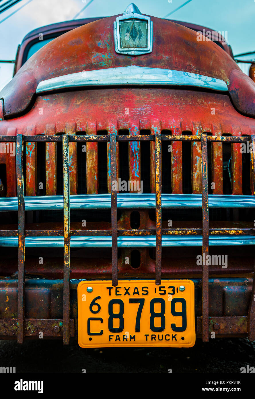 International L-120 red pickup truck in Texas USA Stock Photo - Alamy