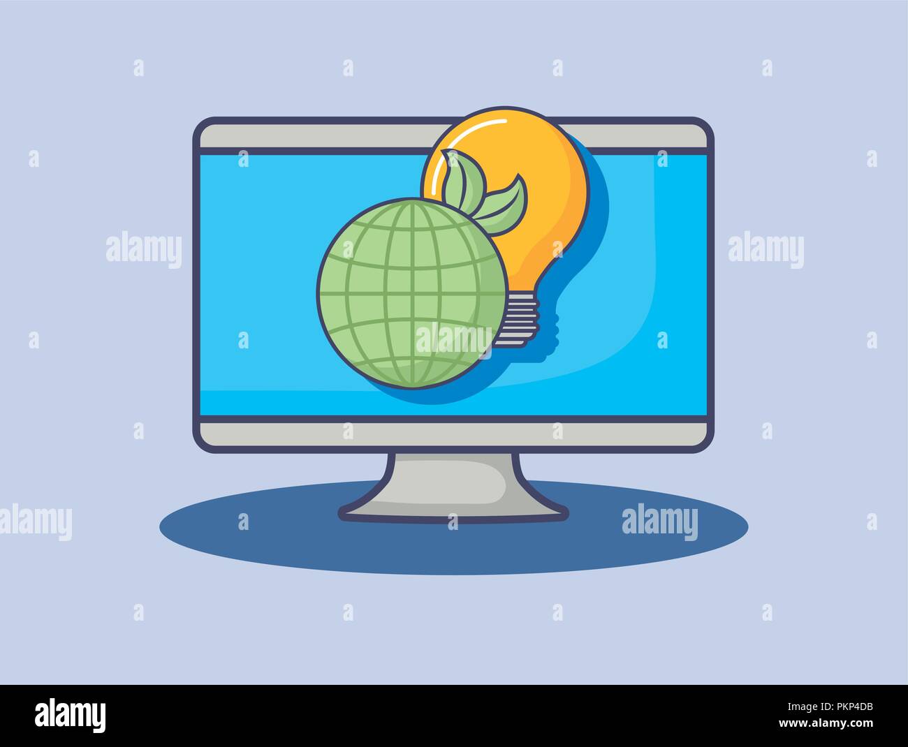 computer technology world ecology energy innovation vector illustration ...