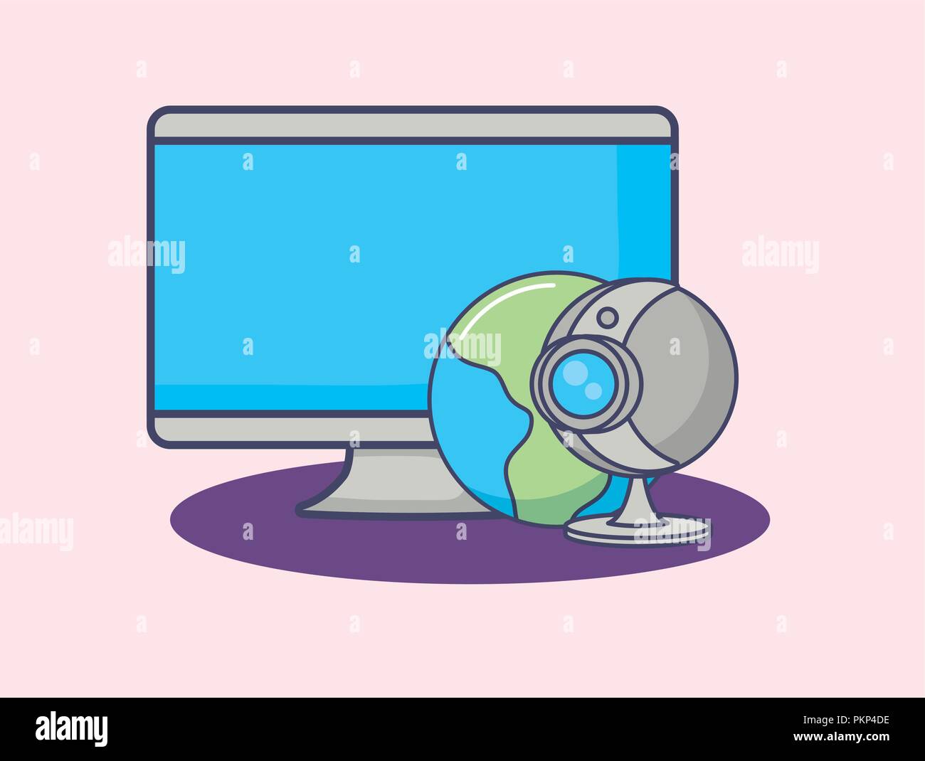 computer world technology web camera innovation vector illustration ...