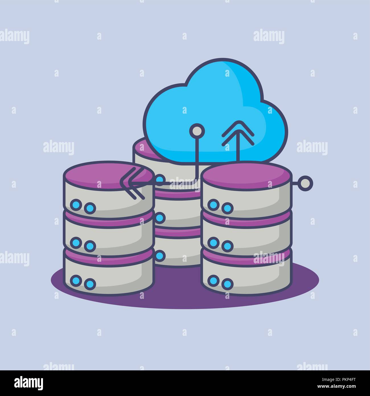 big data cloud computing database server innovation vector illustration ...