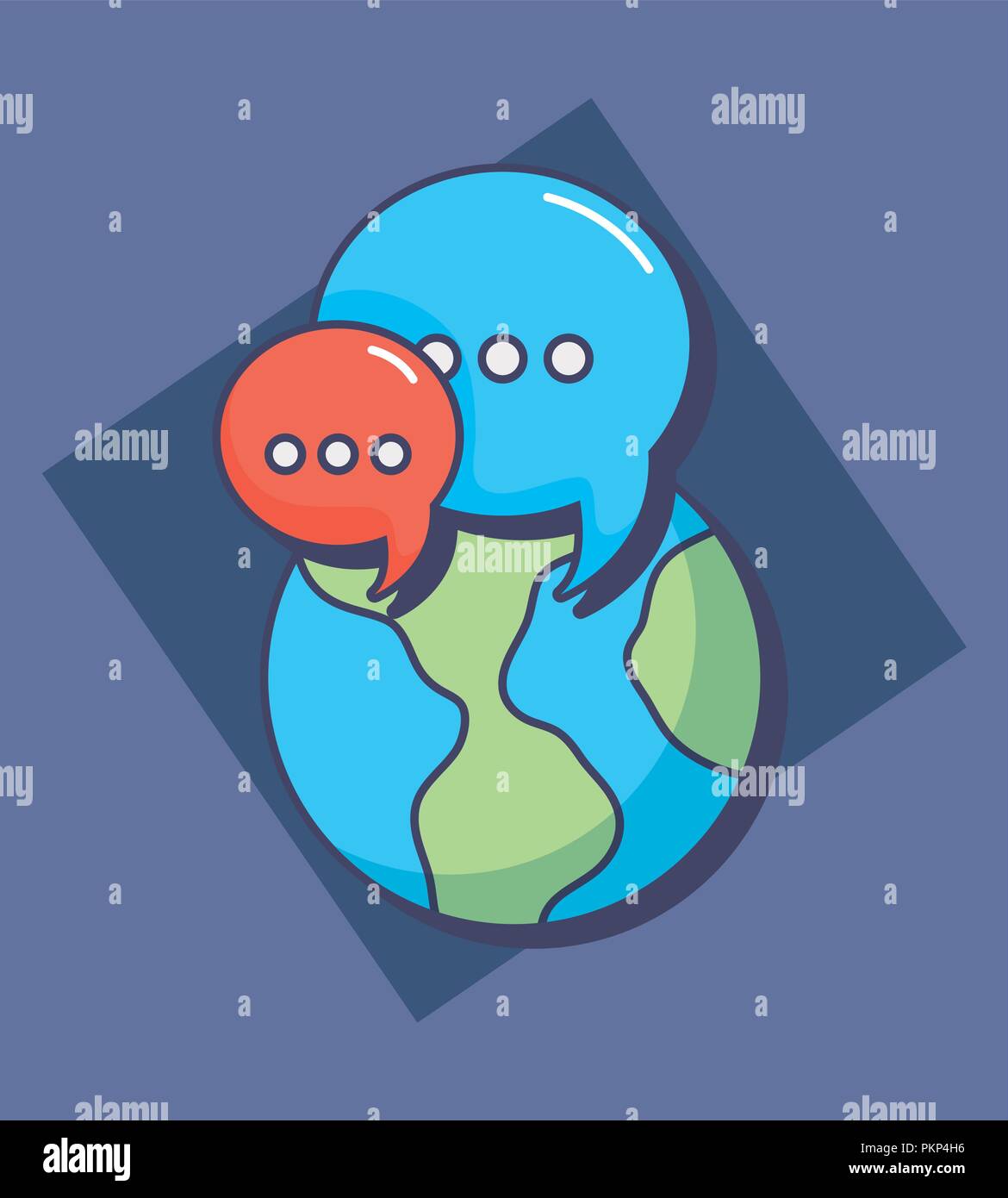 world planet communication message chat vector illustration Stock ...