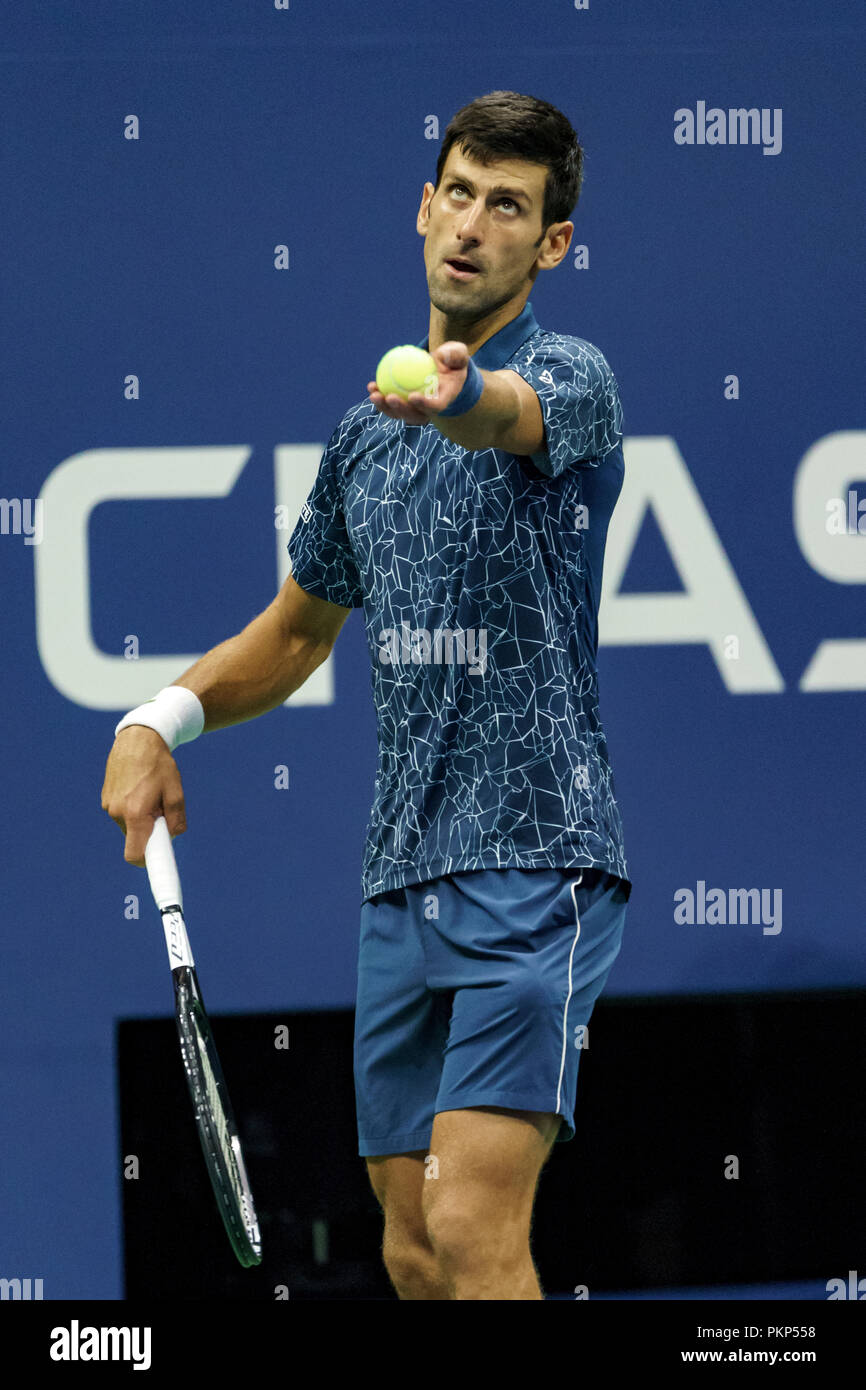 Novak Djokovic (SRB) during the men's final at the 2018 US Open Tennis ...