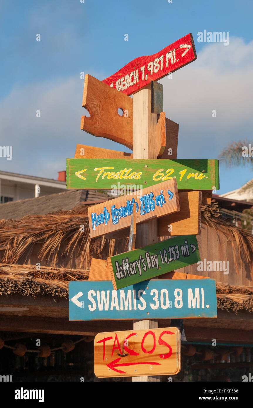 All directions sign post, United States of America, Coronado, San Diego ...