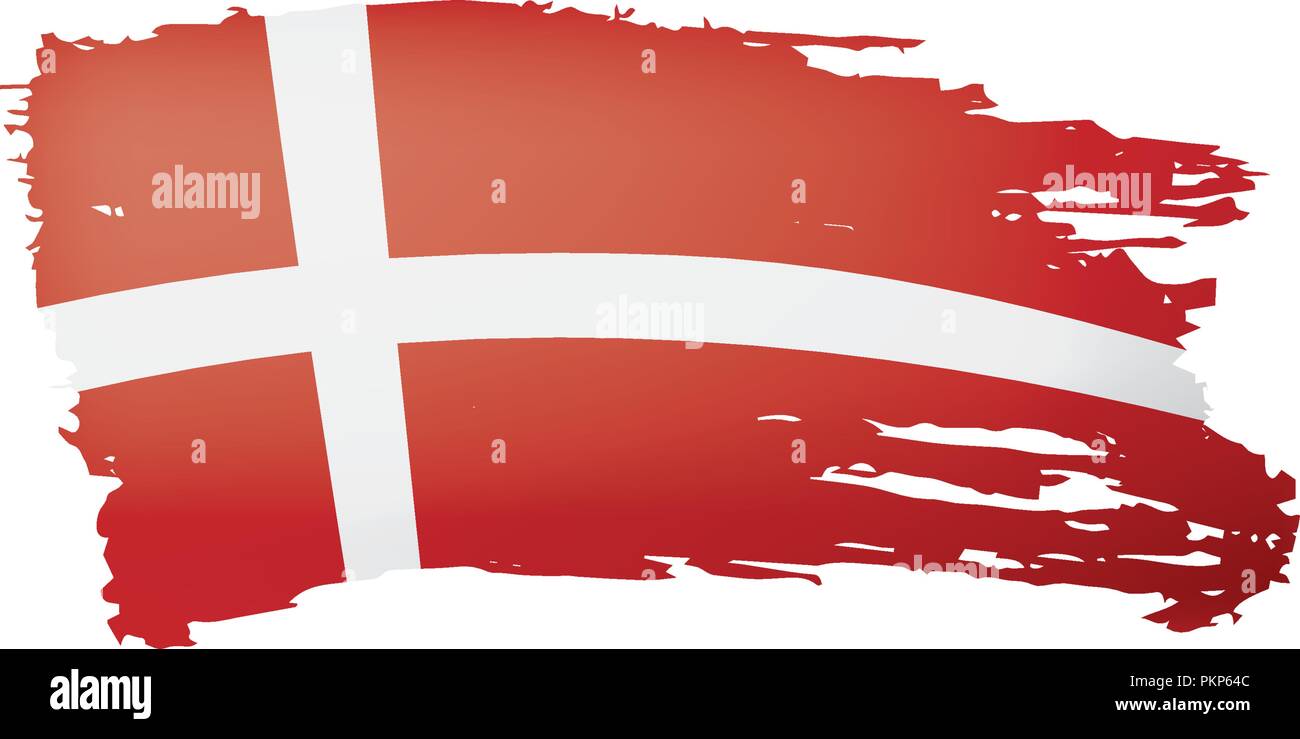 Denmark flag, vector illustration on a white background Stock Vector ...