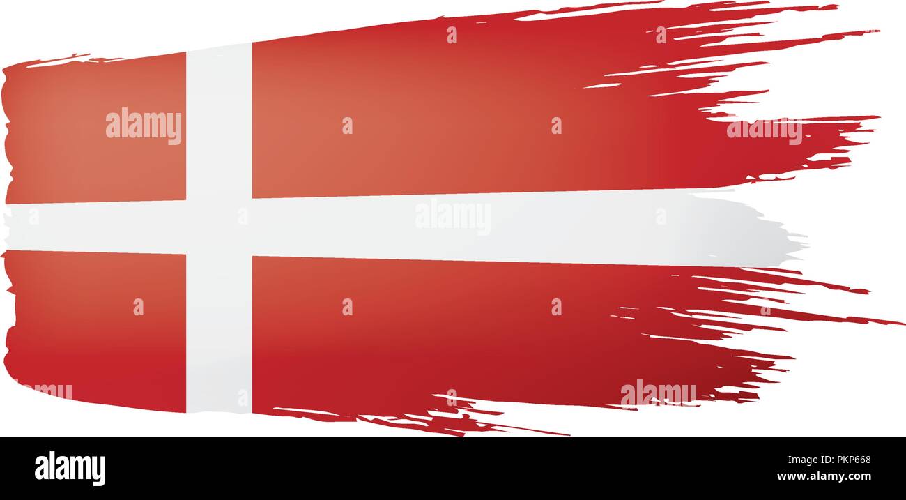Denmark flag, vector illustration on a white background Stock Vector ...