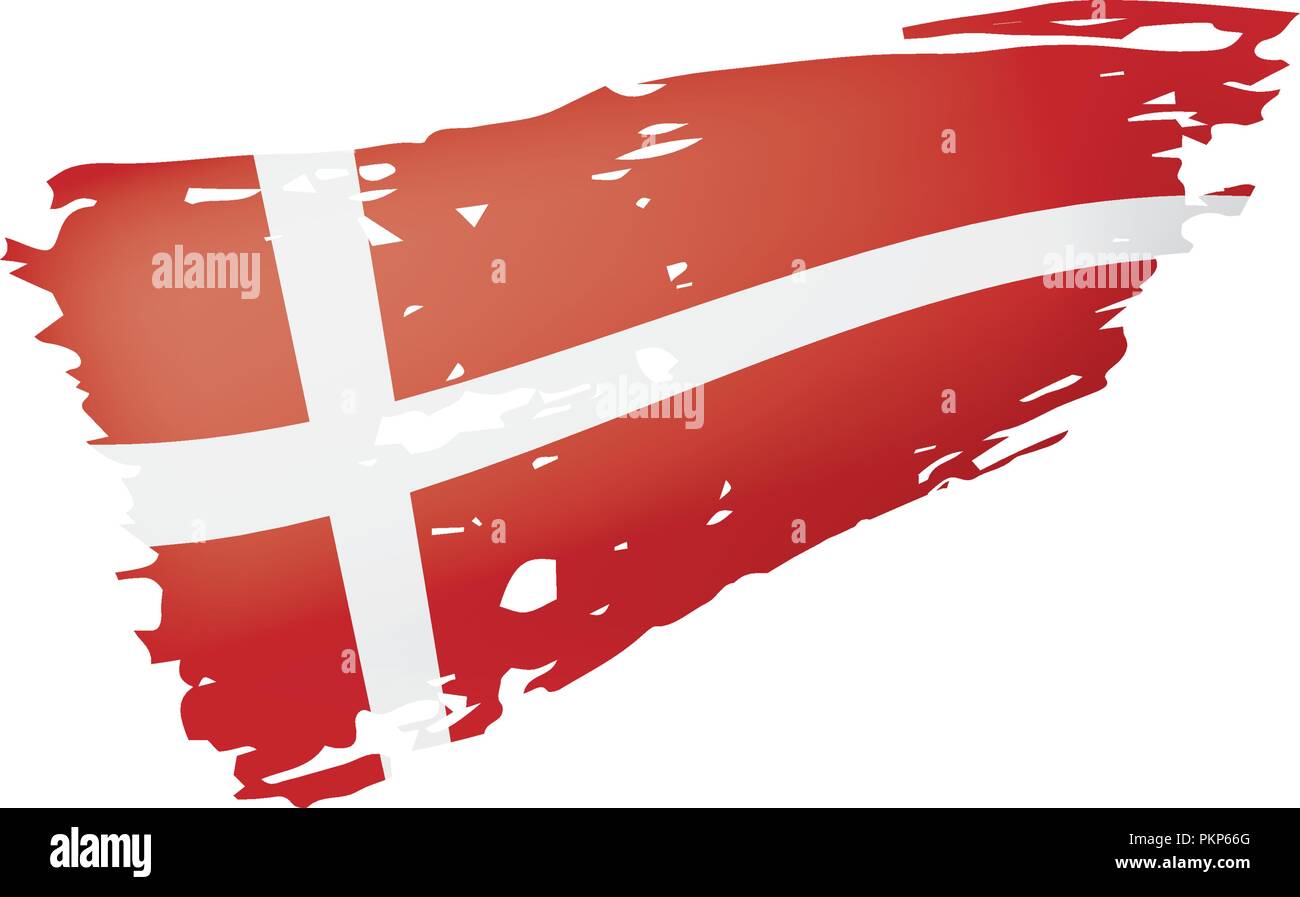 Denmark flag, vector illustration on a white background Stock Vector ...