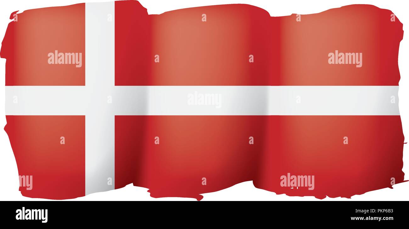 Denmark flag, vector illustration on a white background Stock Vector ...