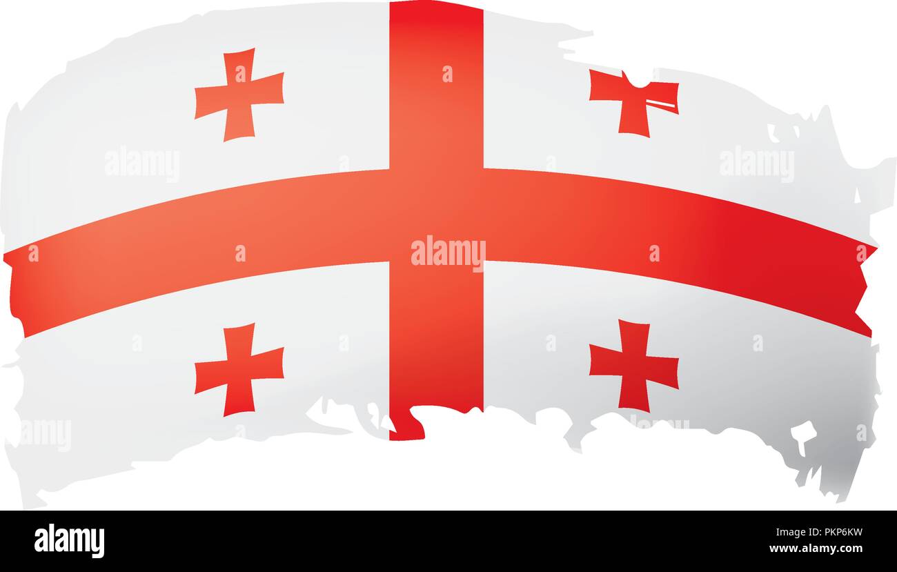 Georgia flag, vector illustration on a white background Stock Vector ...