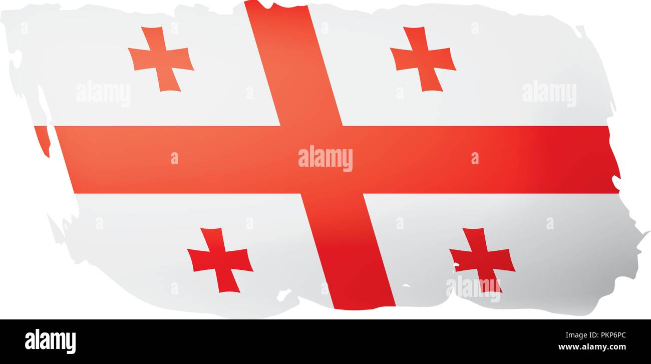 Georgia flag, vector illustration on a white background Stock Vector ...