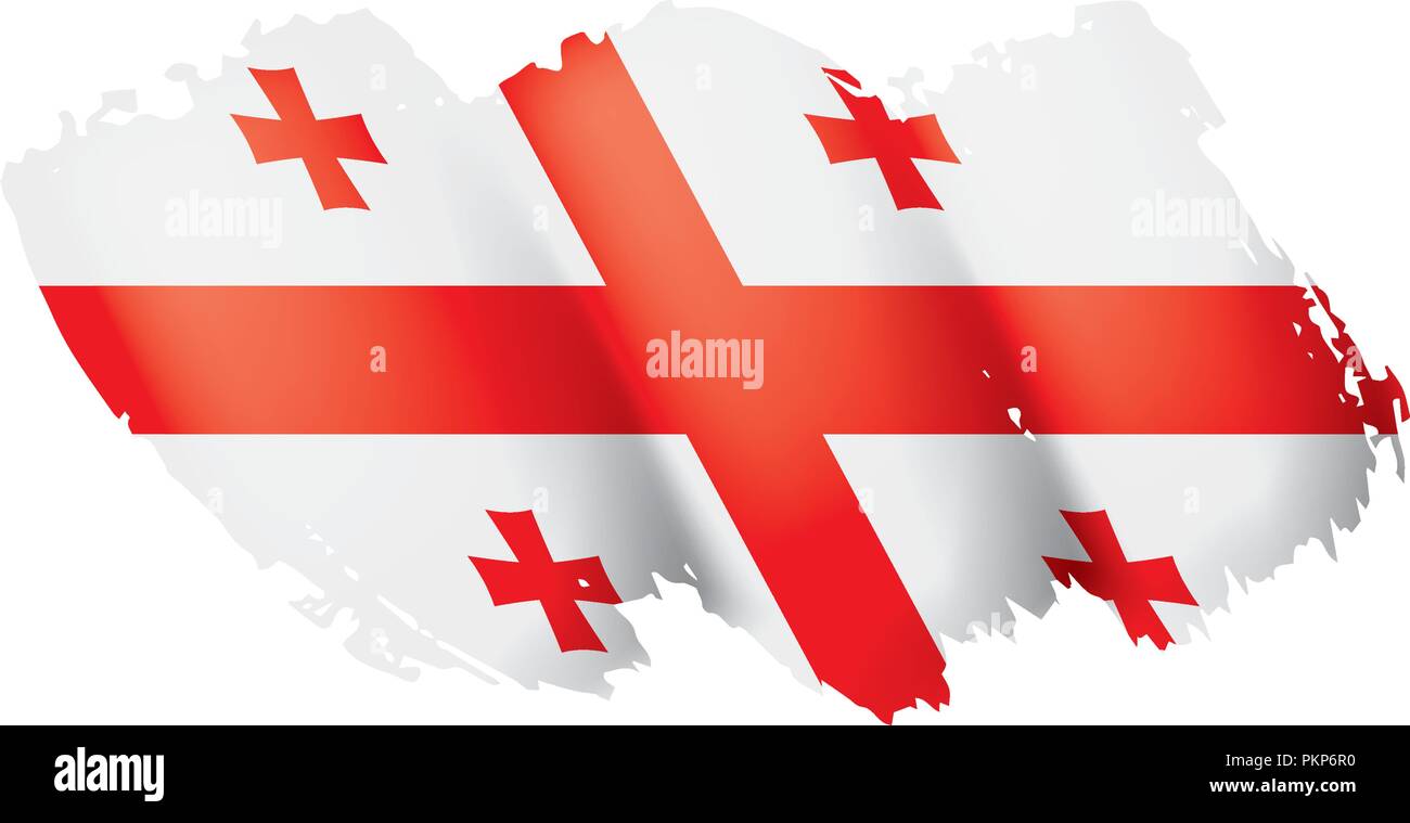 Georgia flag, vector illustration on a white background Stock Vector ...
