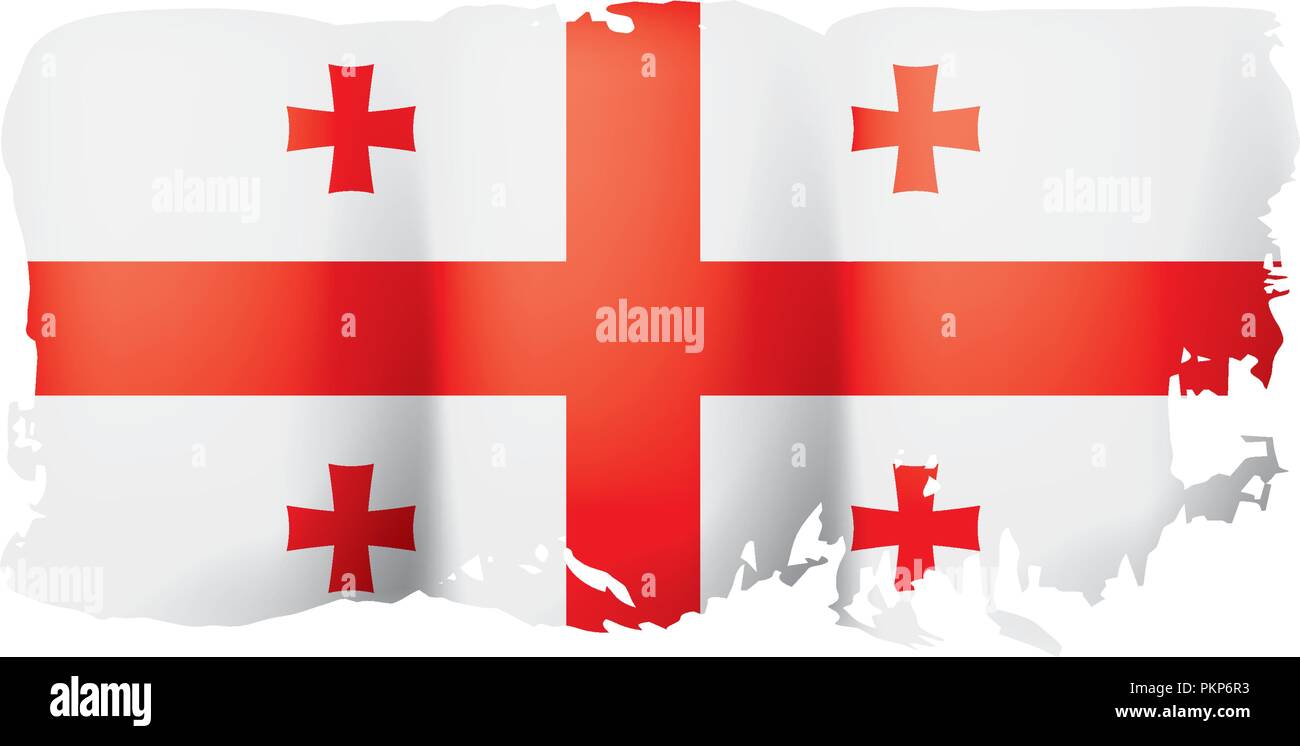 Georgia flag, vector illustration on a white background Stock Vector ...