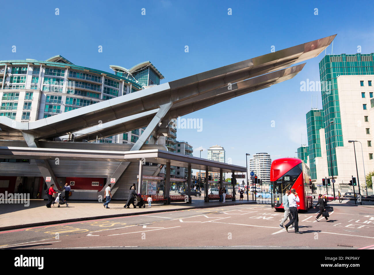 The solar panel covered roof of Vauxhall bus station, London, UK Stock ...
