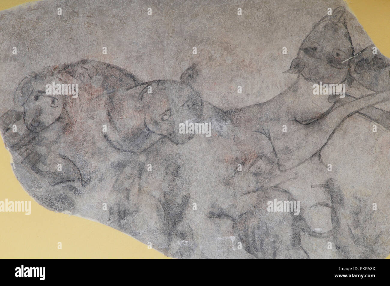 Italy, Lombardy, Lake Garda, Riva del Garda, wall drawing from ...