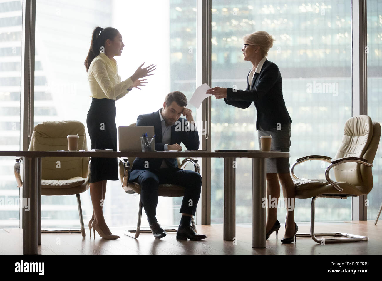 Dissatisfied, angry director business woman criticizing work Stock ...