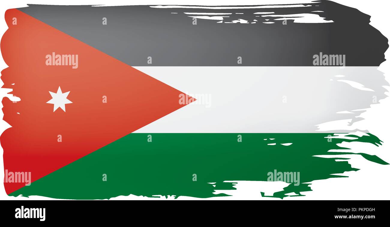 Jordan flag, vector illustration on a white background Stock Vector ...