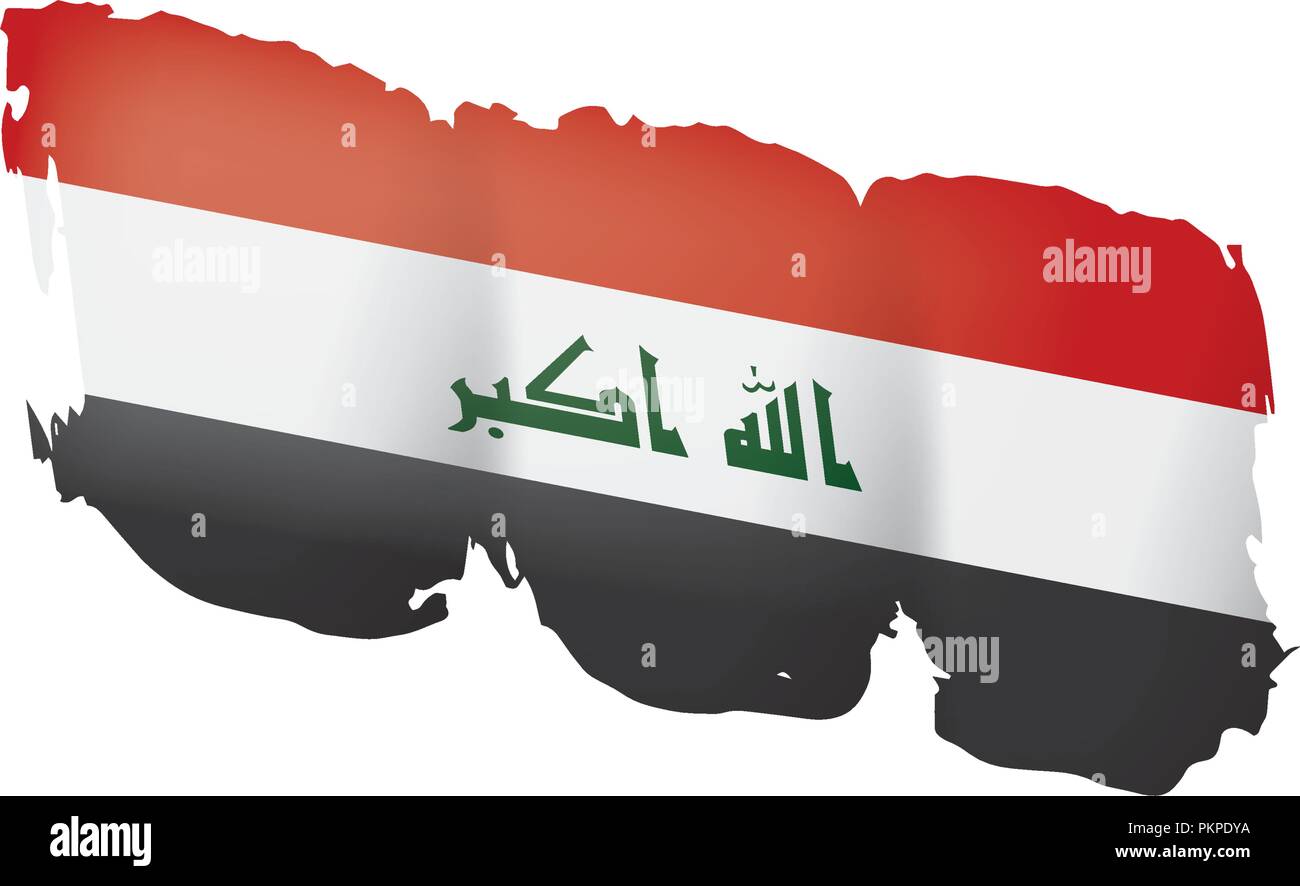 Iraqi flag, vector illustration on a white background Stock Vector ...