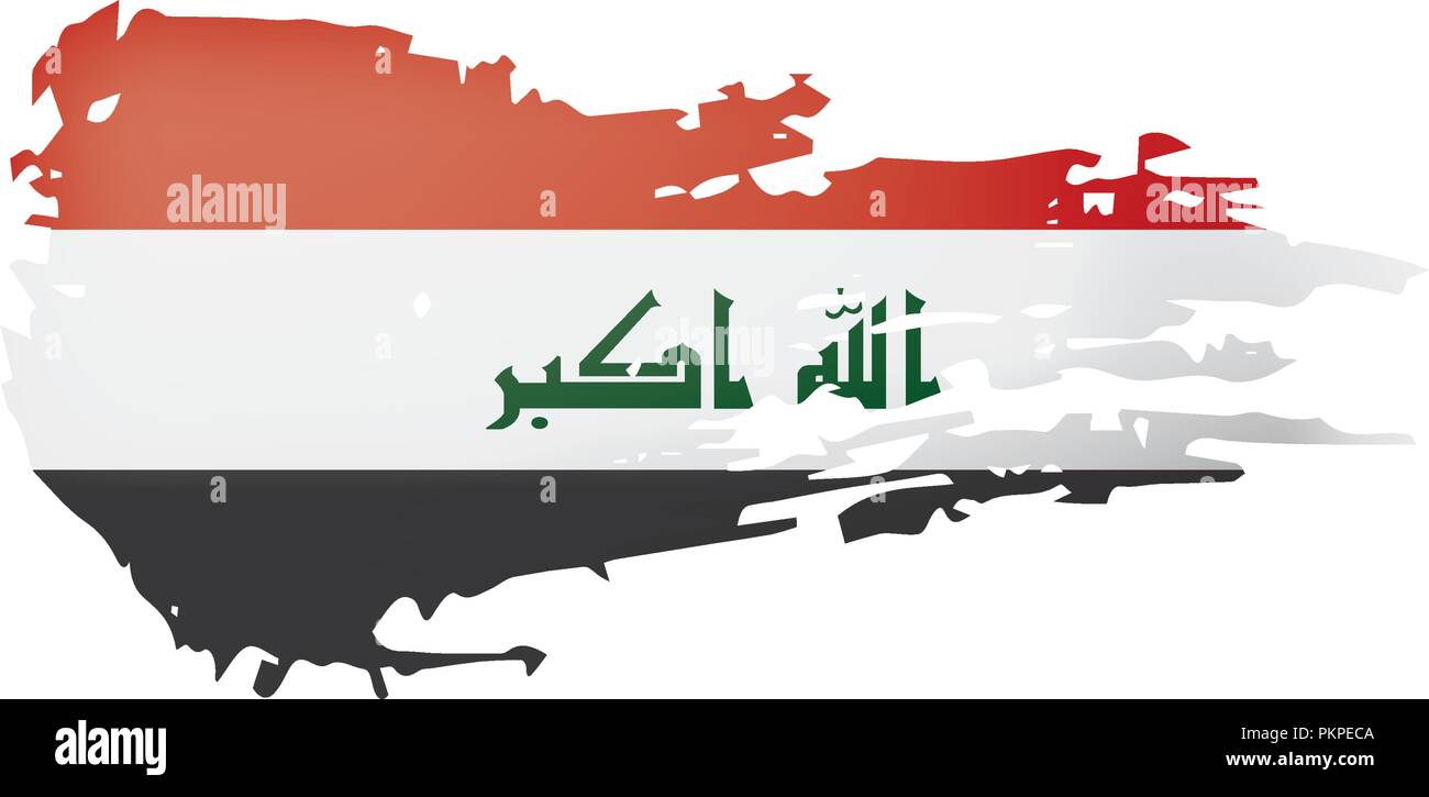 Iraqi flag, vector illustration on a white background Stock Vector ...