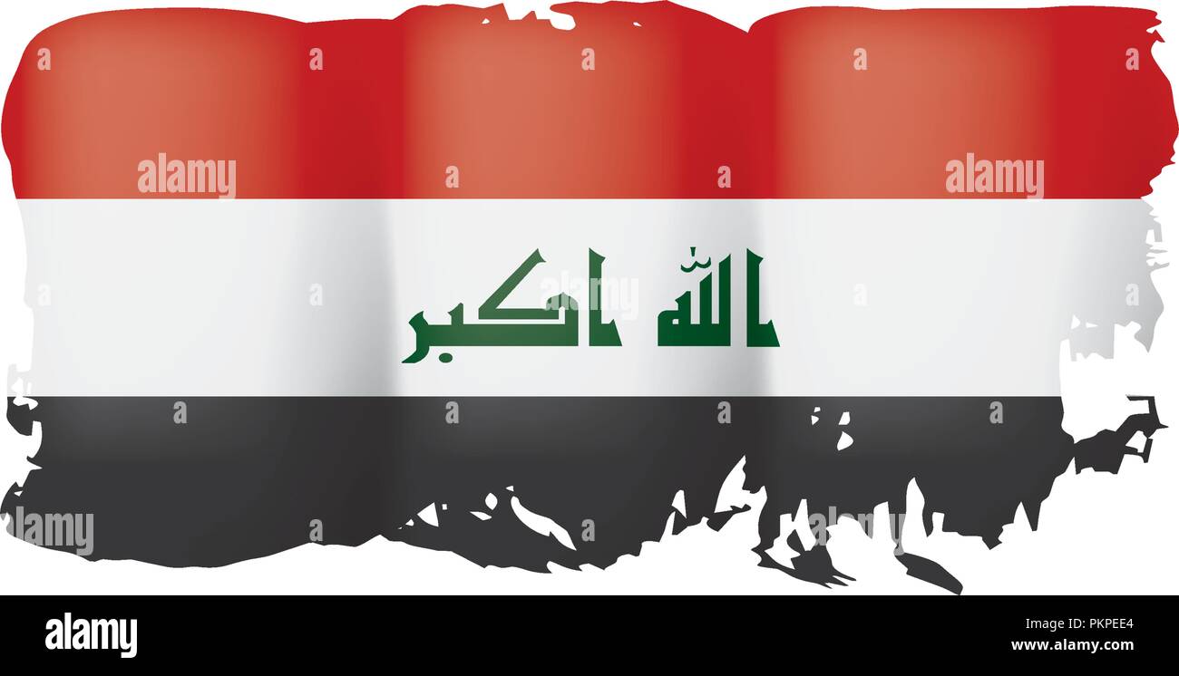 Iraqi flag, vector illustration on a white background Stock Vector ...