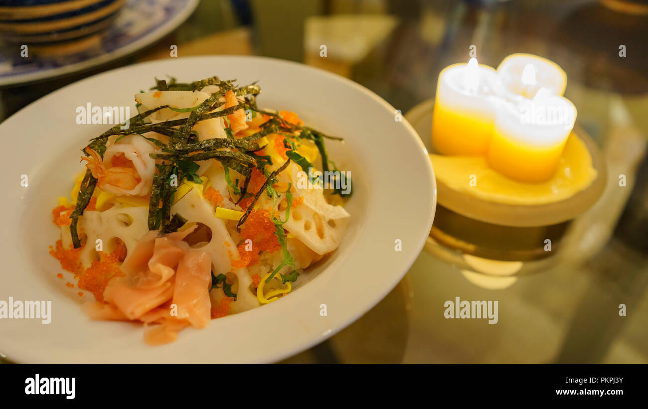 Close up of Japanese style poke bowl, made at home Stock Photo - Alamy