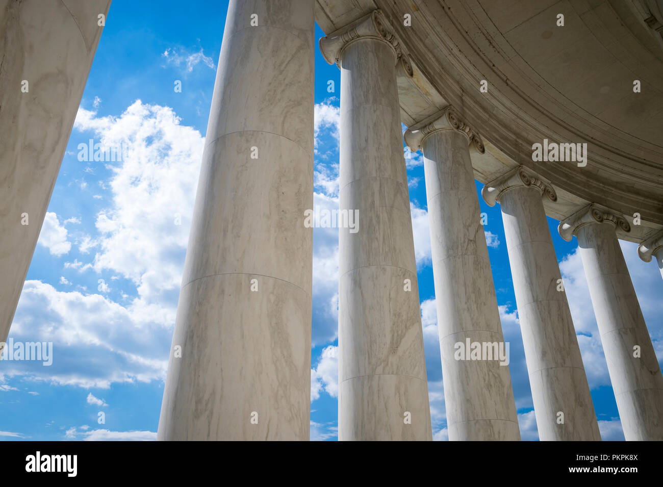 Abstract image of roman marble colonnade with sky background Stock ...