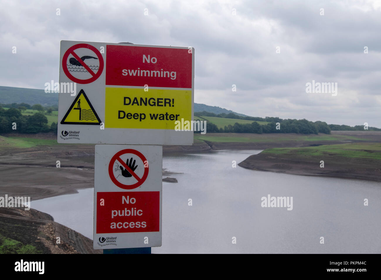 Danger deep water sign Stock Photo - Alamy