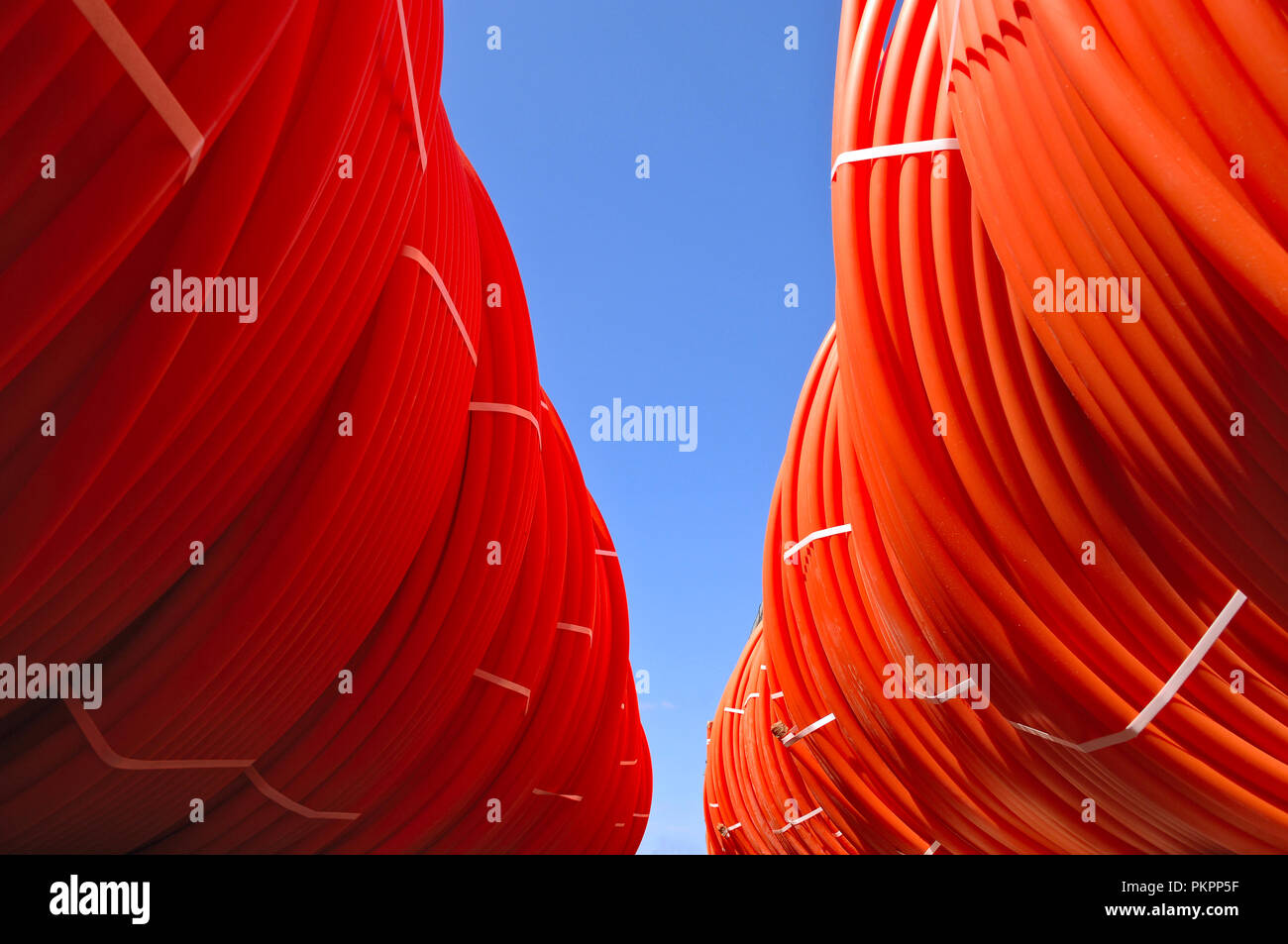 Plastic pvc pipes rolls hi-res stock photography and images - Alamy