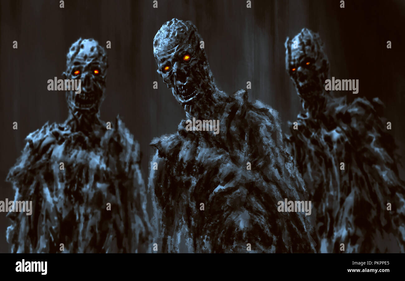 Evil mummies inside the pyramid. Genre of horror Stock Photo - Alamy