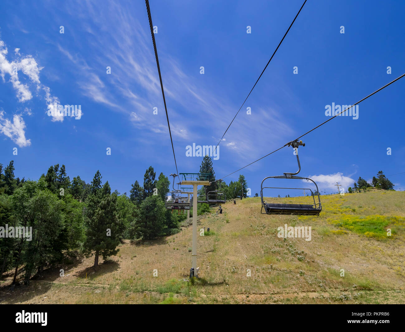 Cable car in the Great Big bear lake near Los Angeles, California Stock ...