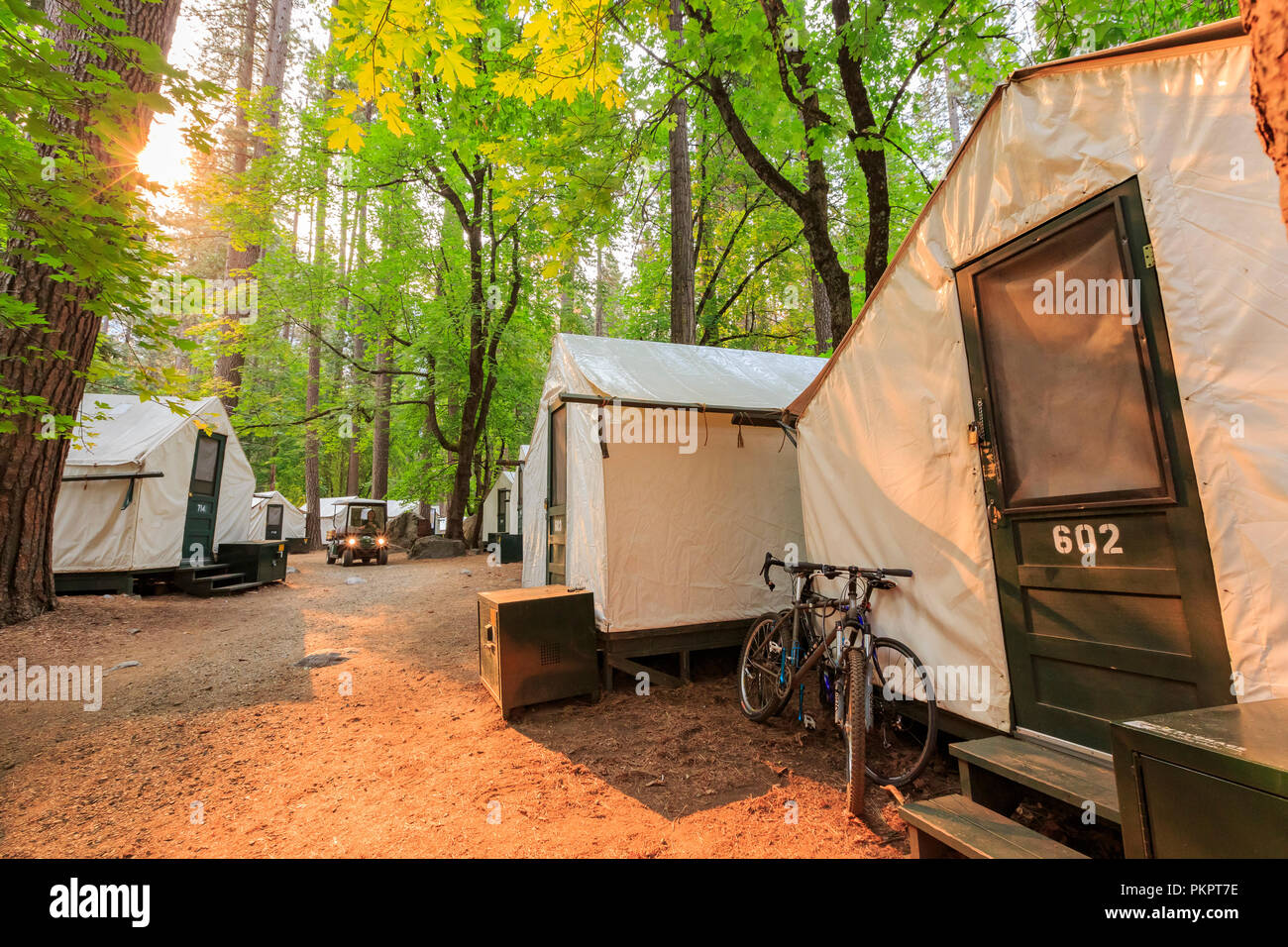 Yosemite, AUG 2: Exterior view of the famous curry village on AUG 2 ...