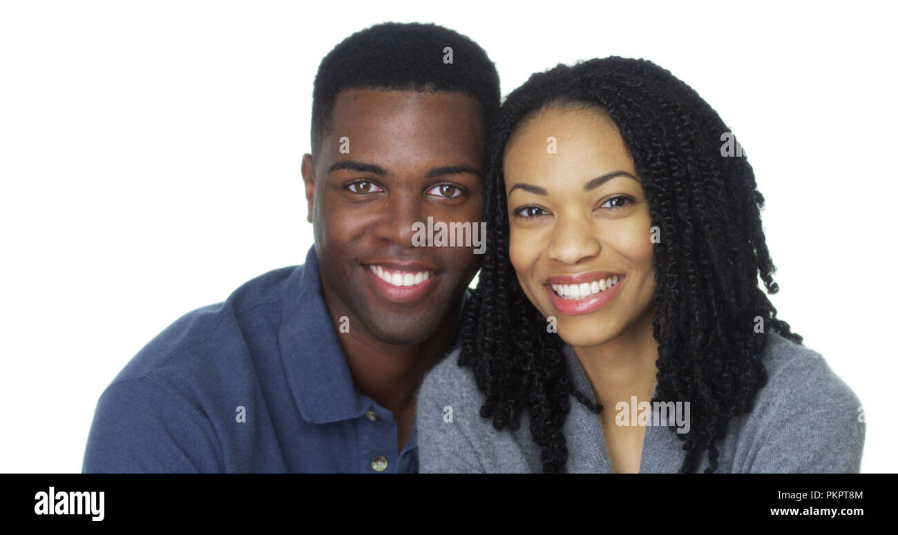 Portrait of attractive young black couple looking at camera Stock Photo ...