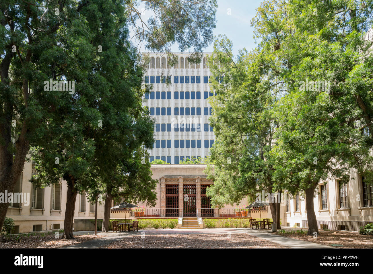 Los Angeles, JUL 21: Exterior view of a beautiful building in Caltech ...