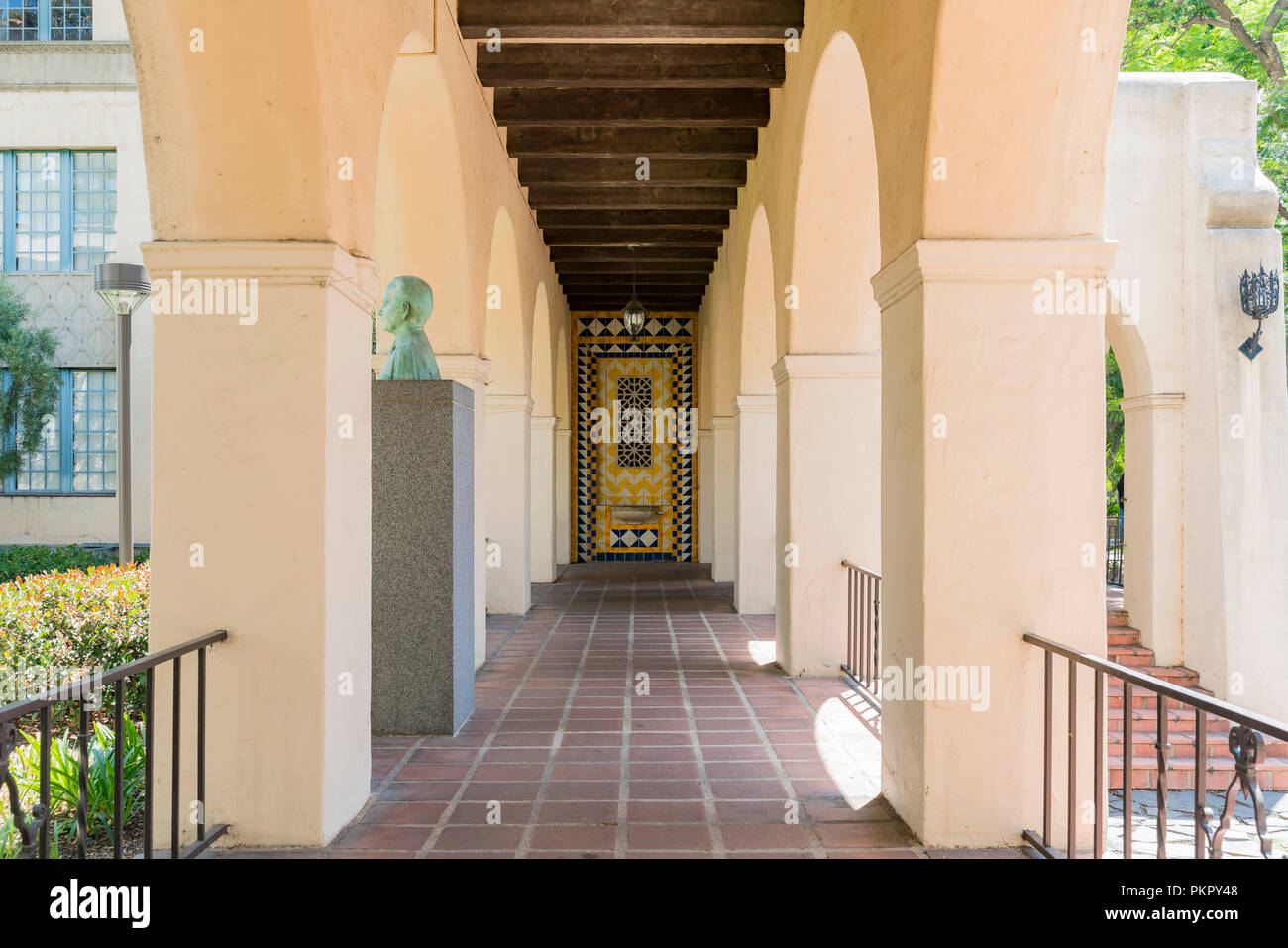 Los Angeles, JUL 21: Exterior view of a beautiful building in Caltech ...