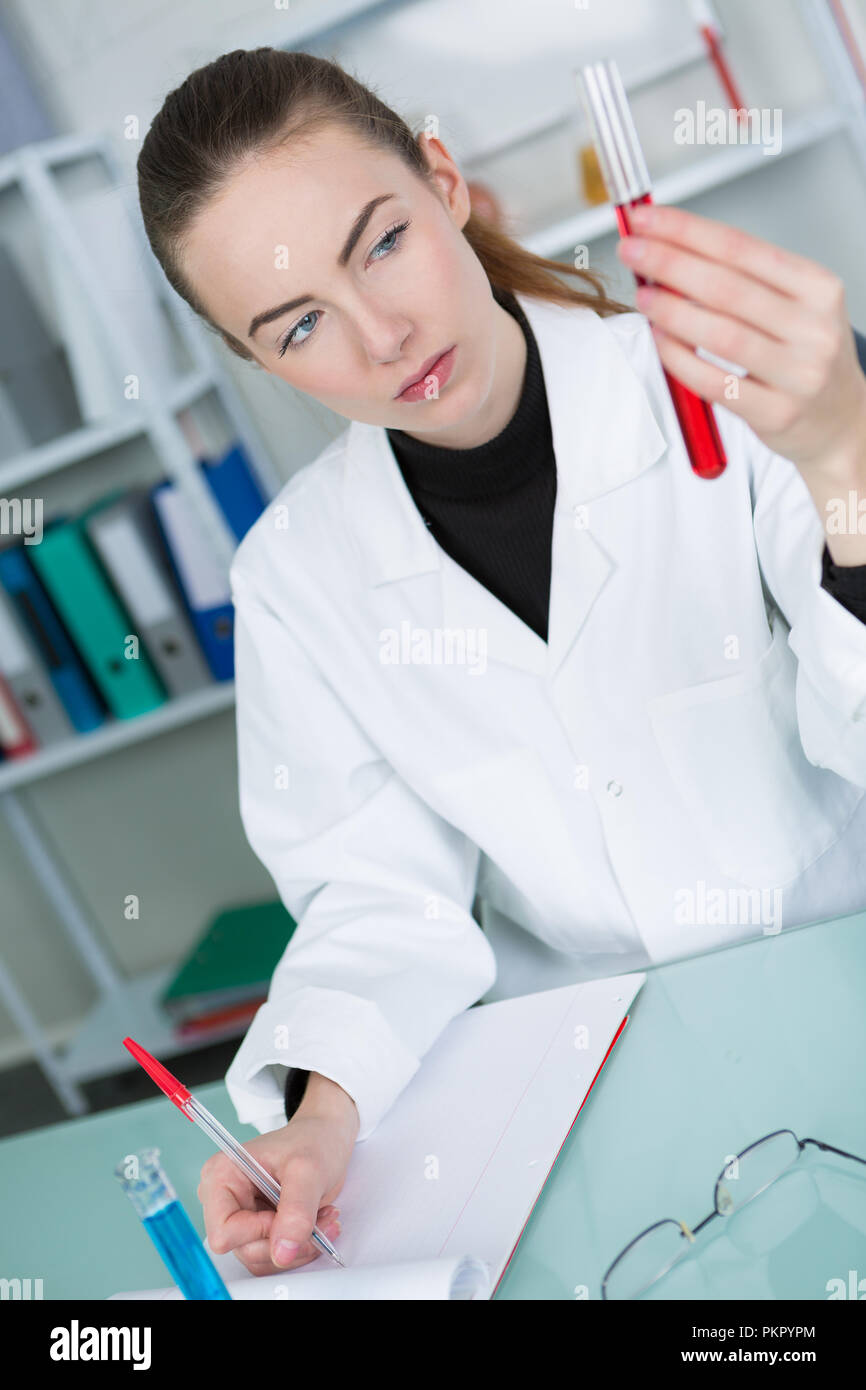 female doctor with a blood sample Stock Photo - Alamy