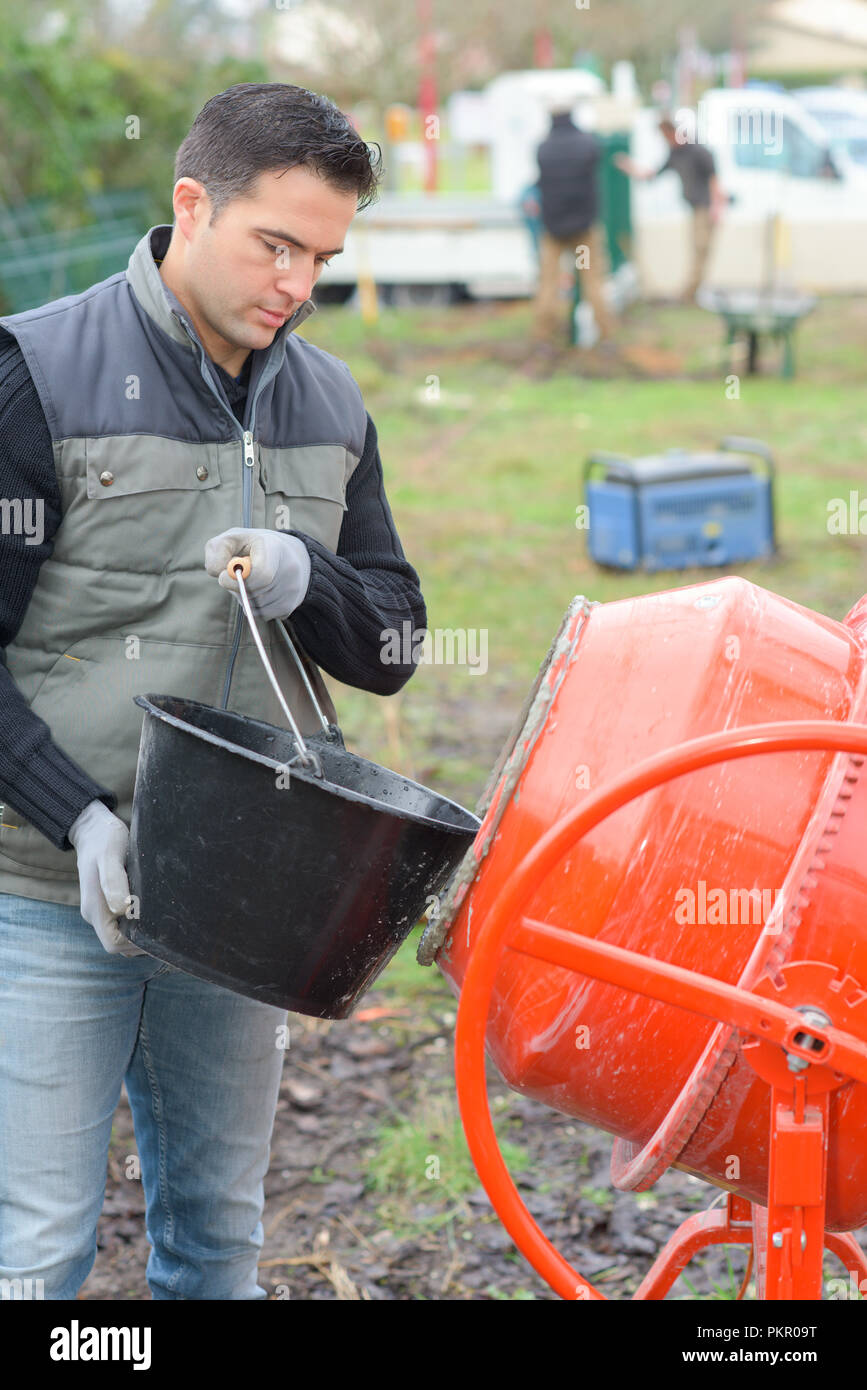 Mixing some cement Stock Photo - Alamy