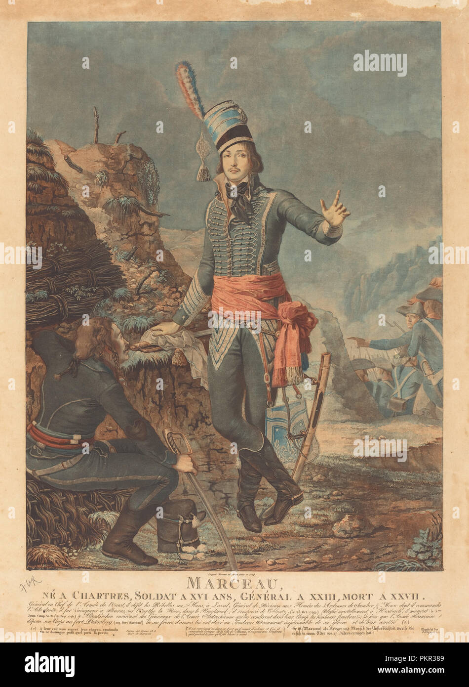 General Francois Severin Desgraviers Marceau. Medium: color aquatint ...
