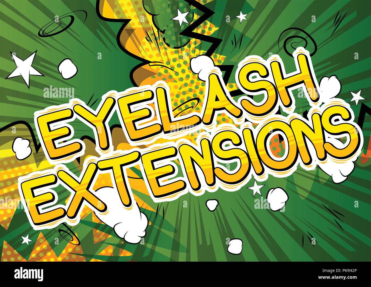 Eyelash Extensions - Vector illustrated comic book style phrase Stock ...