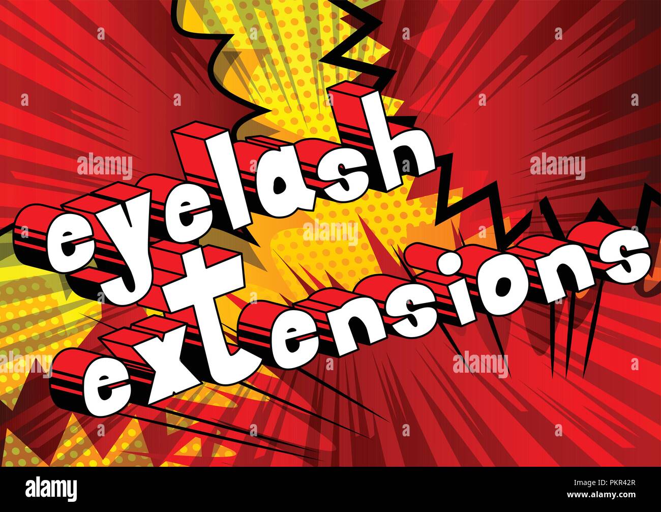 Eyelash Extensions - Vector illustrated comic book style phrase Stock ...