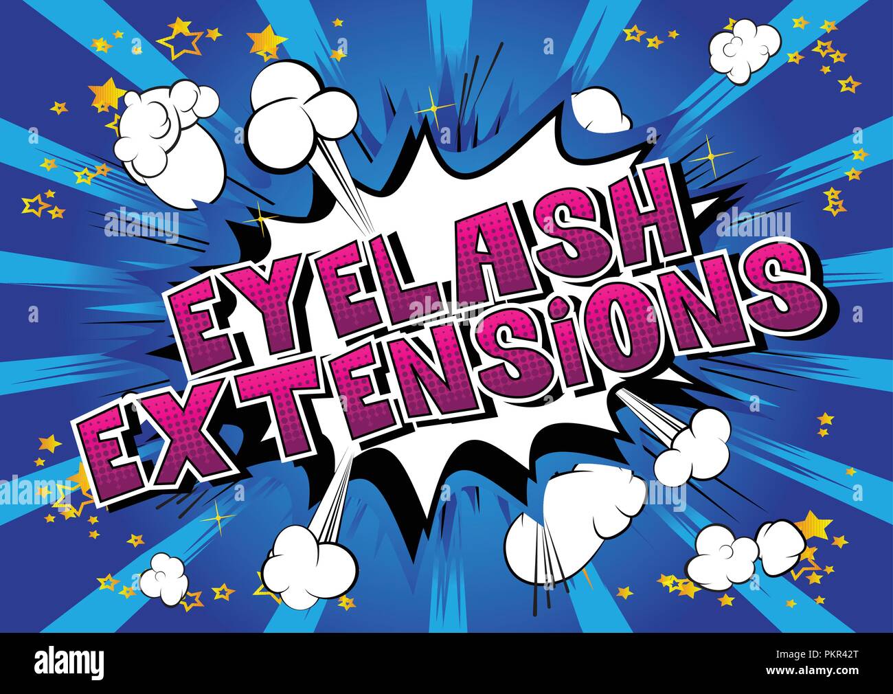 Eyelash Extensions - Vector illustrated comic book style phrase Stock ...