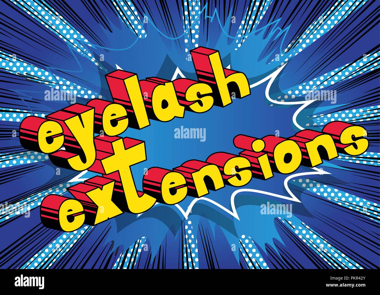 Eyelash Extensions - Vector illustrated comic book style phrase Stock ...
